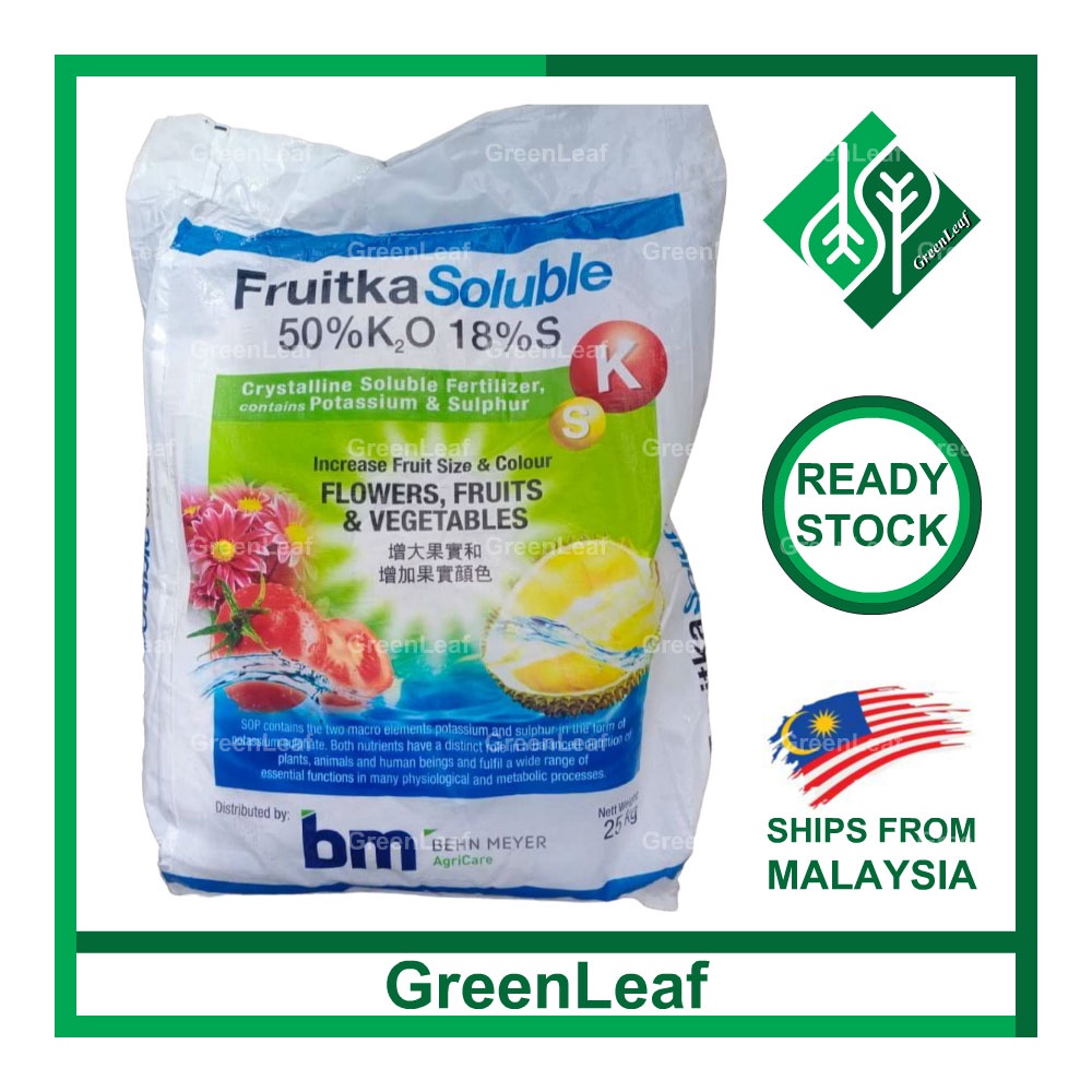 25KG Fruitka Soluble (SOP) Sulphate of Potash Potassium Baja Fertilizer ...