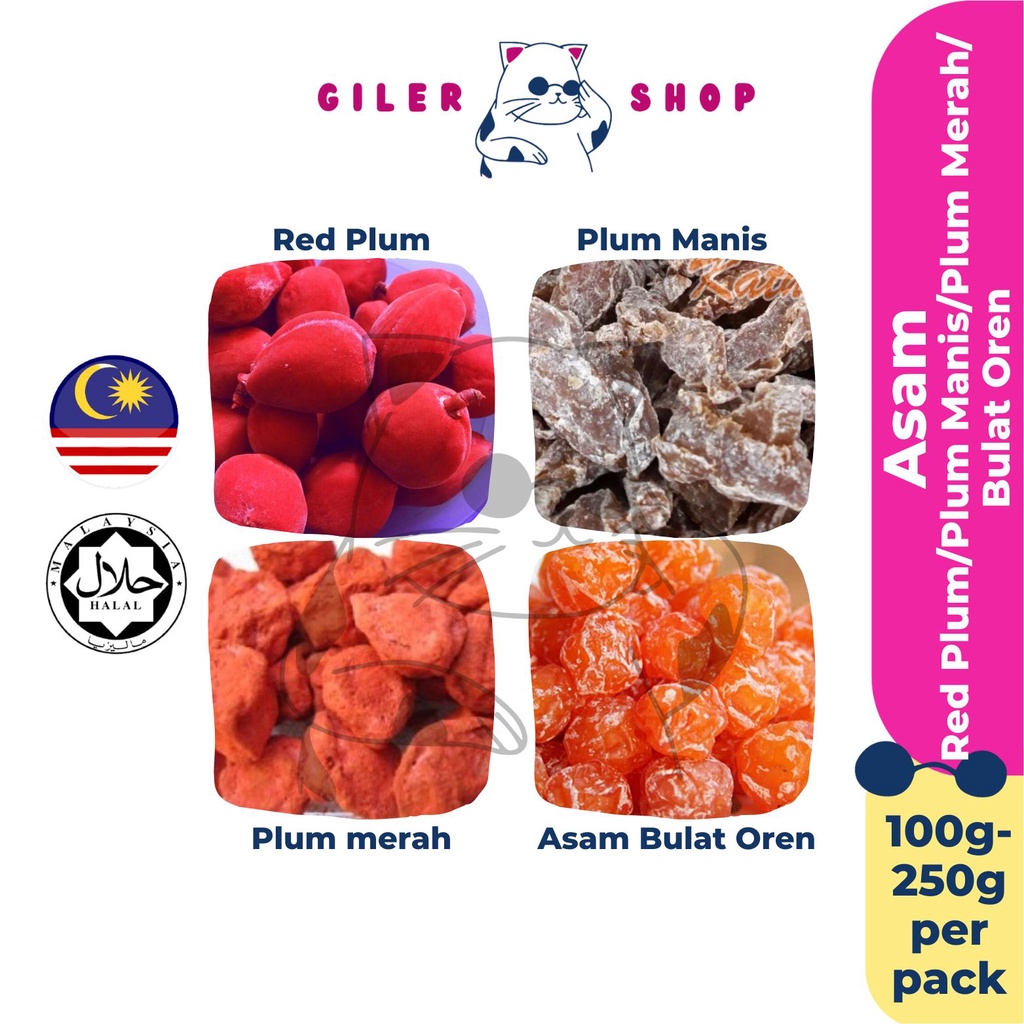 Asam Pelbagai Jenis 100g 200g 250g Asam Plum Asam Masim Asam Kering ...