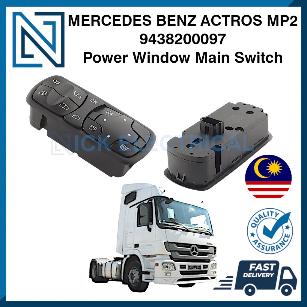 MERCEDES BENZ ACTROS MP2 9438200097 Power Window Main Switch Lorry Lori ...