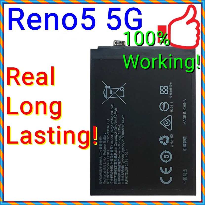 (65W SuperVOOC) NEW ORI Long Lasting Stable Battery BLP811 for Oppo ...
