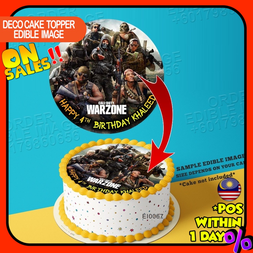 Printing EI Call of Duty Warzone Edible Image Print Cake Photo Icing ...