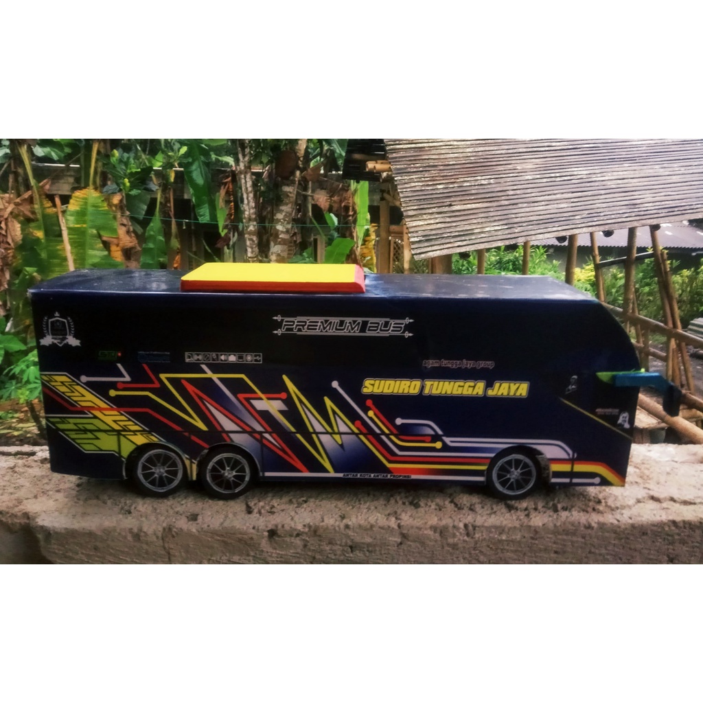 (FULL Telolet) Miniature Bus Double STJ DRAKA Indah Large Size 45cm ...