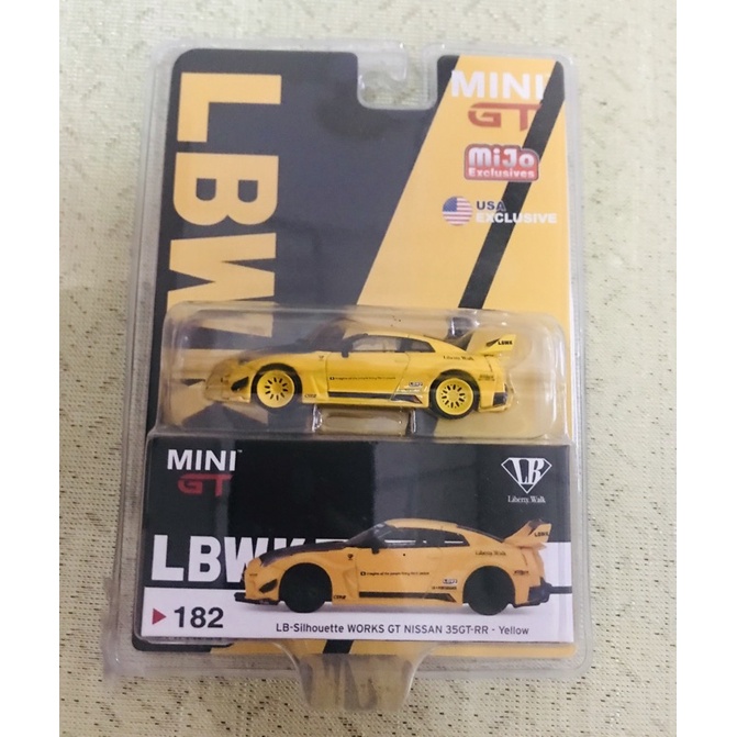 #182 MINI GT Nissan 35GT-RR (R35) Ver.1 LB-Silhoutte Works GT [Yellow ...