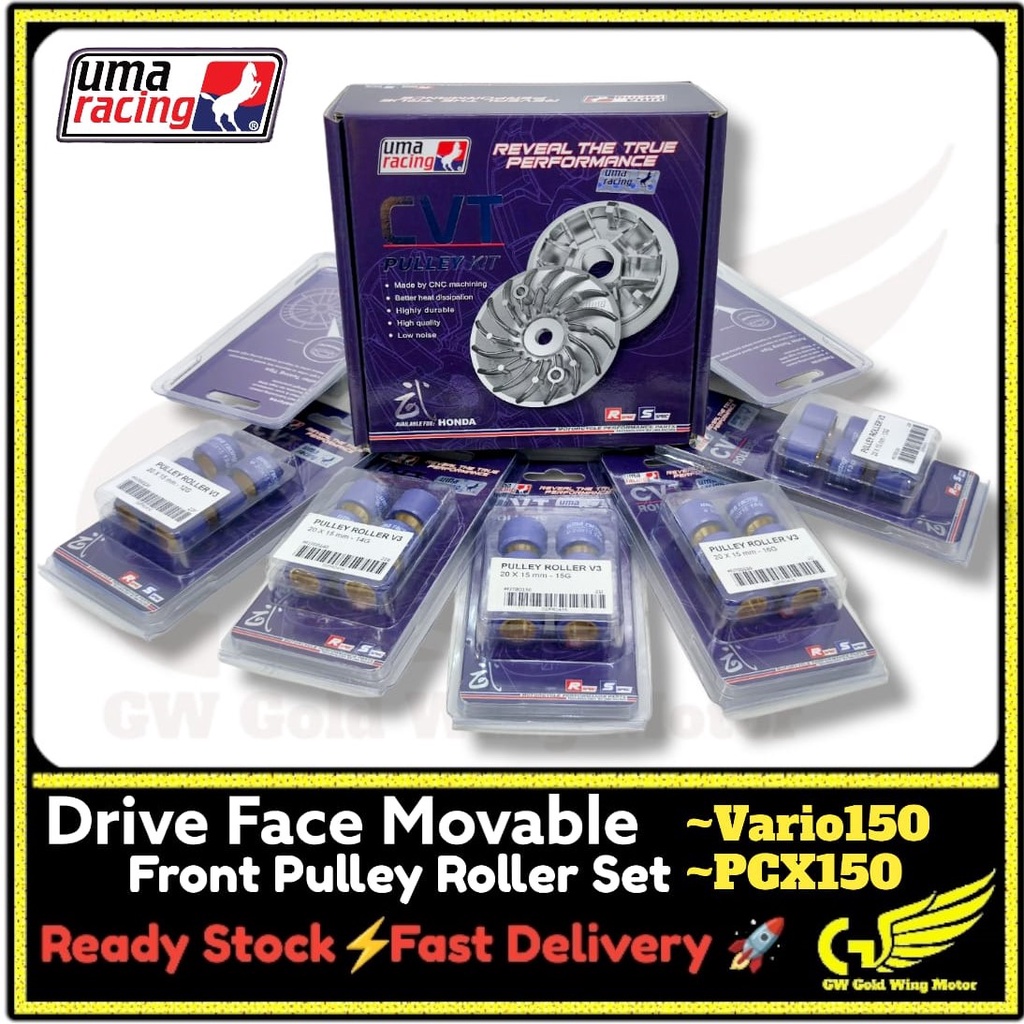 100% ORI UMA RACING HONDA VARIO PCX ADV150 20X15MM 13.5G FRONT PULLEY ...