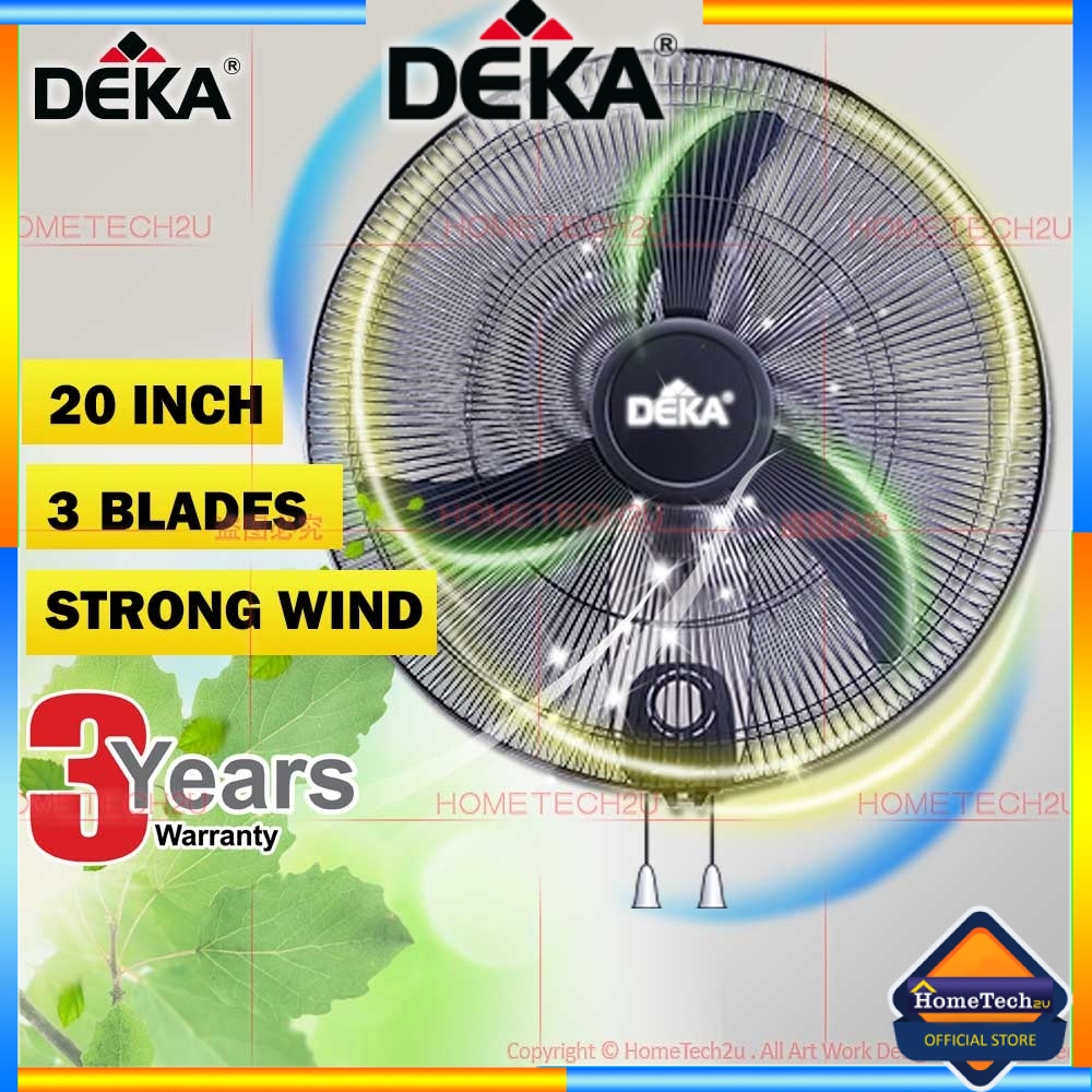 Deka 16 Inch Wall Fan WF48 WF58 WF68 3 Speeds Pull String Remote ...