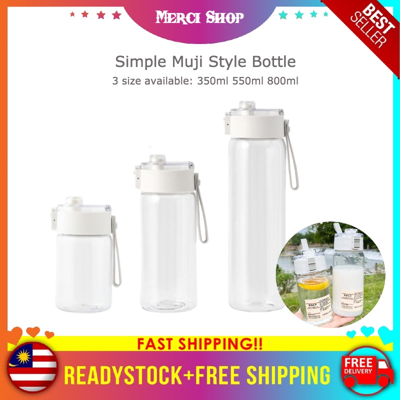 MS Portable Japanese Minimalist Style Water Bottle 350ml 550ml 800ml Drinking Water Food Grade ...