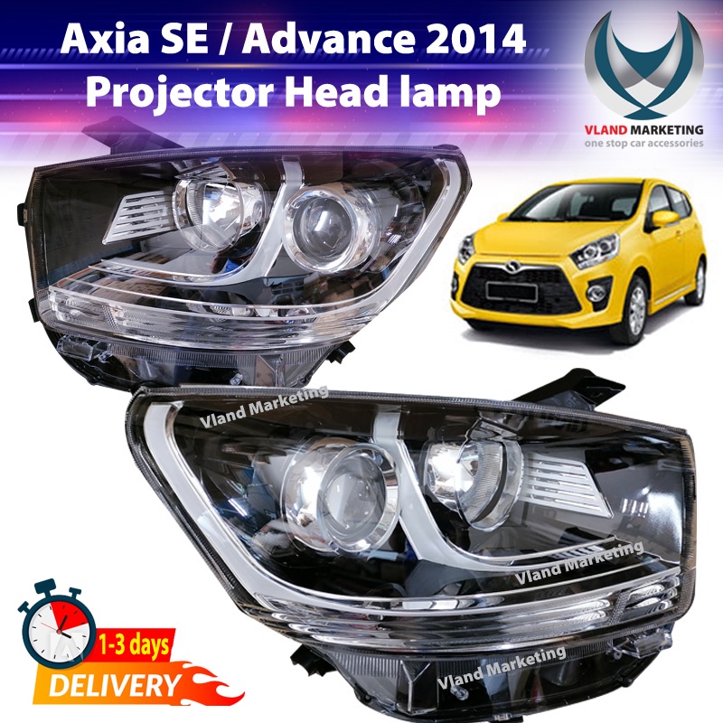 Perodua Axia SE 2014 Head lamp / Axia Advance 2014 Projector Headlamp ...