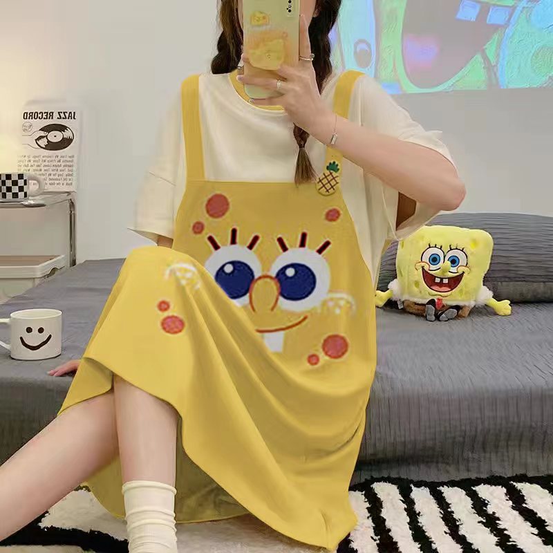 Summer Pajamas Women Cartoon Spongebob Squarepants Cinnamon Dog Cute ...