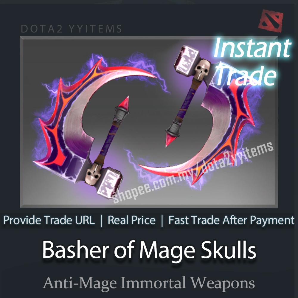 DOTA2 Anti-Mage (AM) Basher Blades “1 Pair” Basher of Mage Skulls Ti5 ...