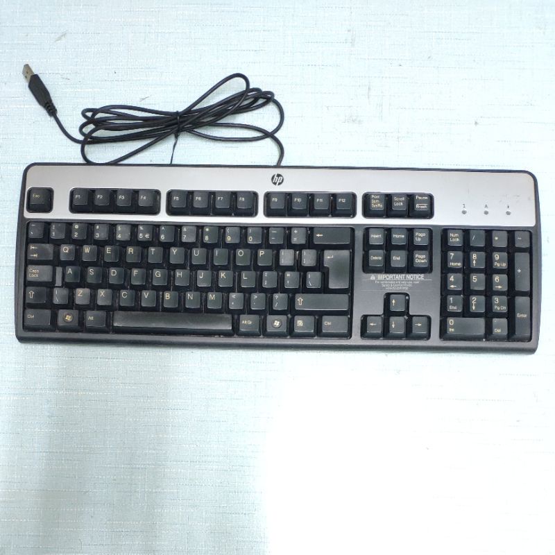 HP KU-0316 USB Wired Keyboard 104 Keys Black and Silver | Shopee Malaysia