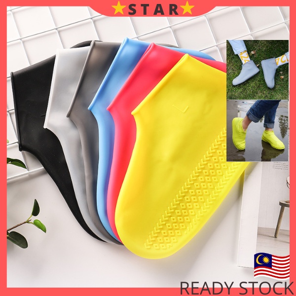 Waterproof Shoes Cover Soft Silicone Non Slip Reusable Elastic Rain ...
