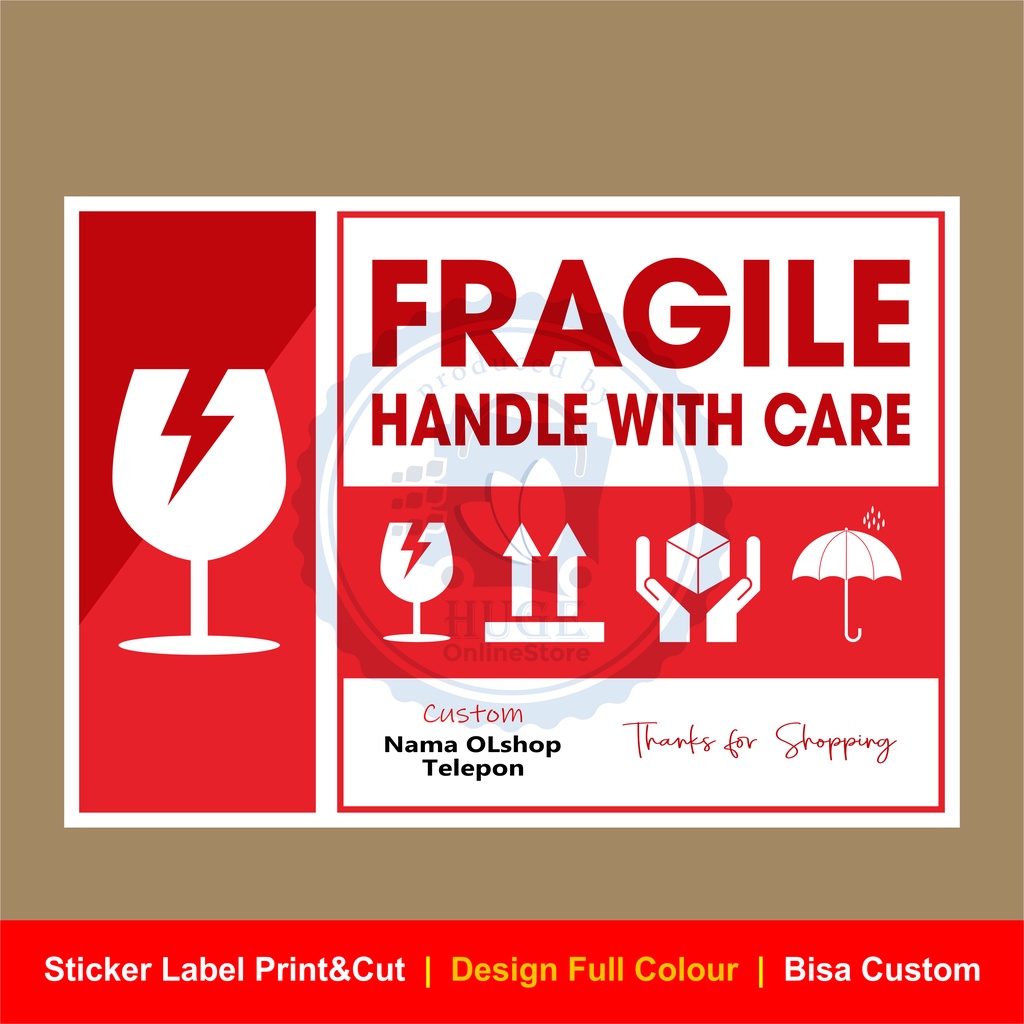 Sticker Label/Print & Cut FRAGILE A5 And A6 (1 SET Contains 100pcs ...
