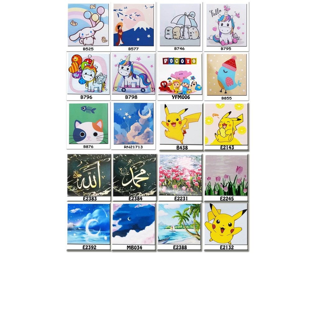 Method PAINTING BY NUMBERS 20X20 PONY CINNAMOROLL SUMIKKO PIKACHU ...