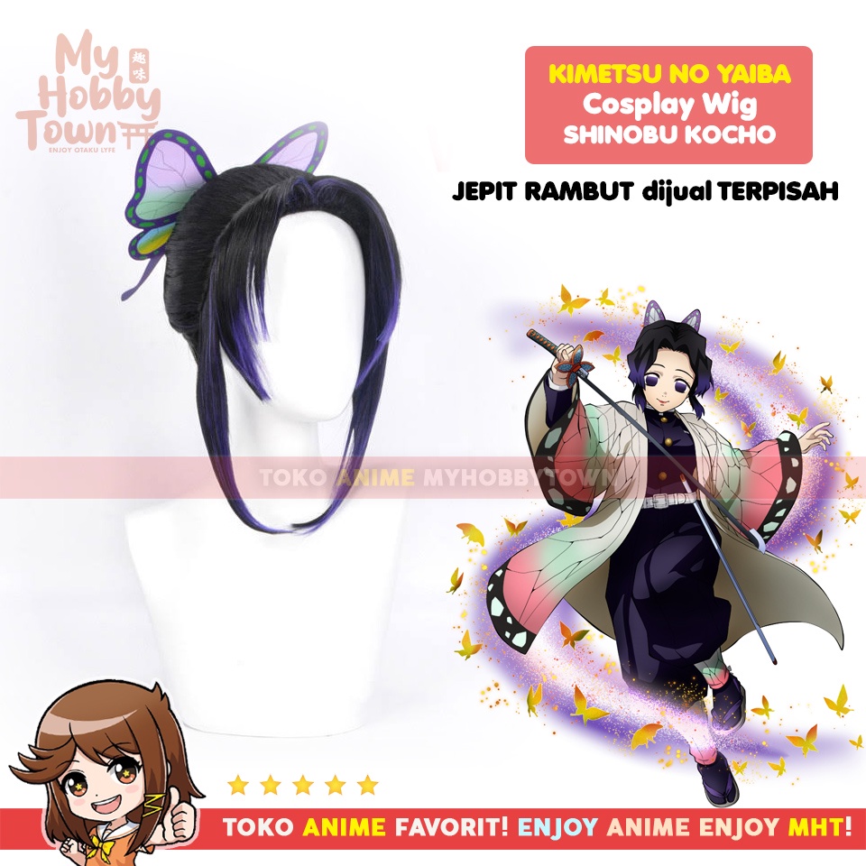Kimetsu no Yaiba Demon Slayer Anime Cosplay Wig: Shinobu Kocho Hashira ...