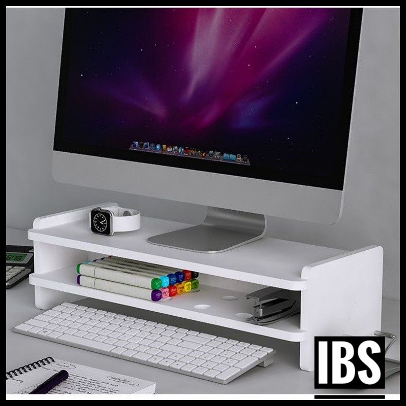 DIY Wooden Monitor Organizer Rack Computer Stand Tempat Letak Monitor ...