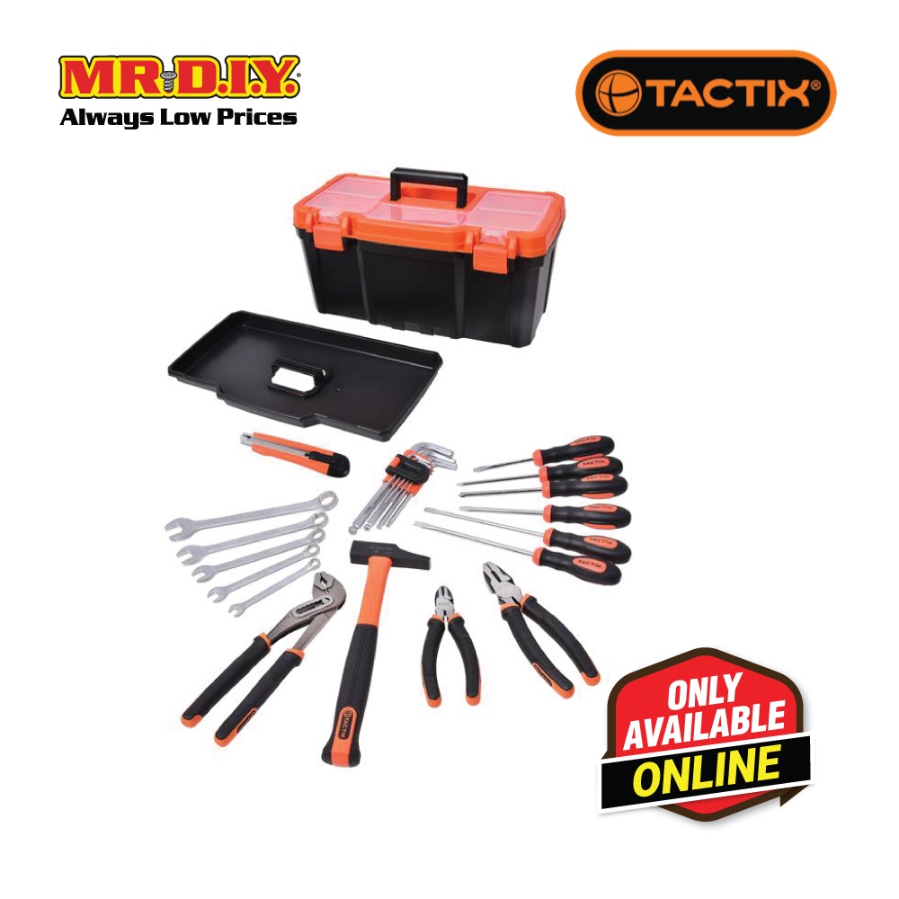 TACTIX Tool Set With Plastic Box (26 pieces) | Shopee Malaysia