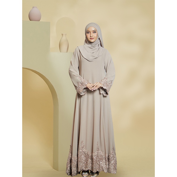 LA ERYNA ABAYA Lace JUBAH abaya dress muslimah Dubai Turkey Sulam Lace ...