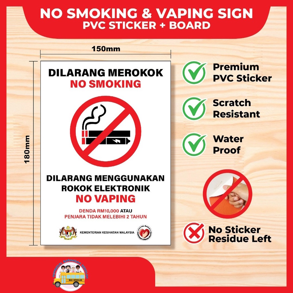 [LATEST 2025] No Smoking & No Vaping Sign (KKM Government Standard ...