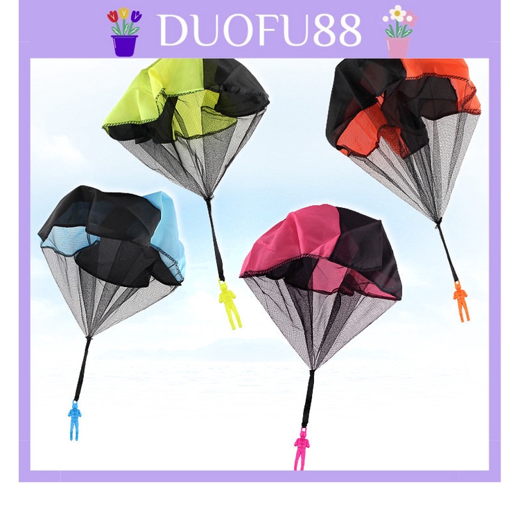 𝑫𝑼𝑶𝑭𝑼 Kids Mini Parachute Paratrooper Outdoor Sports Play Game | Shopee ...