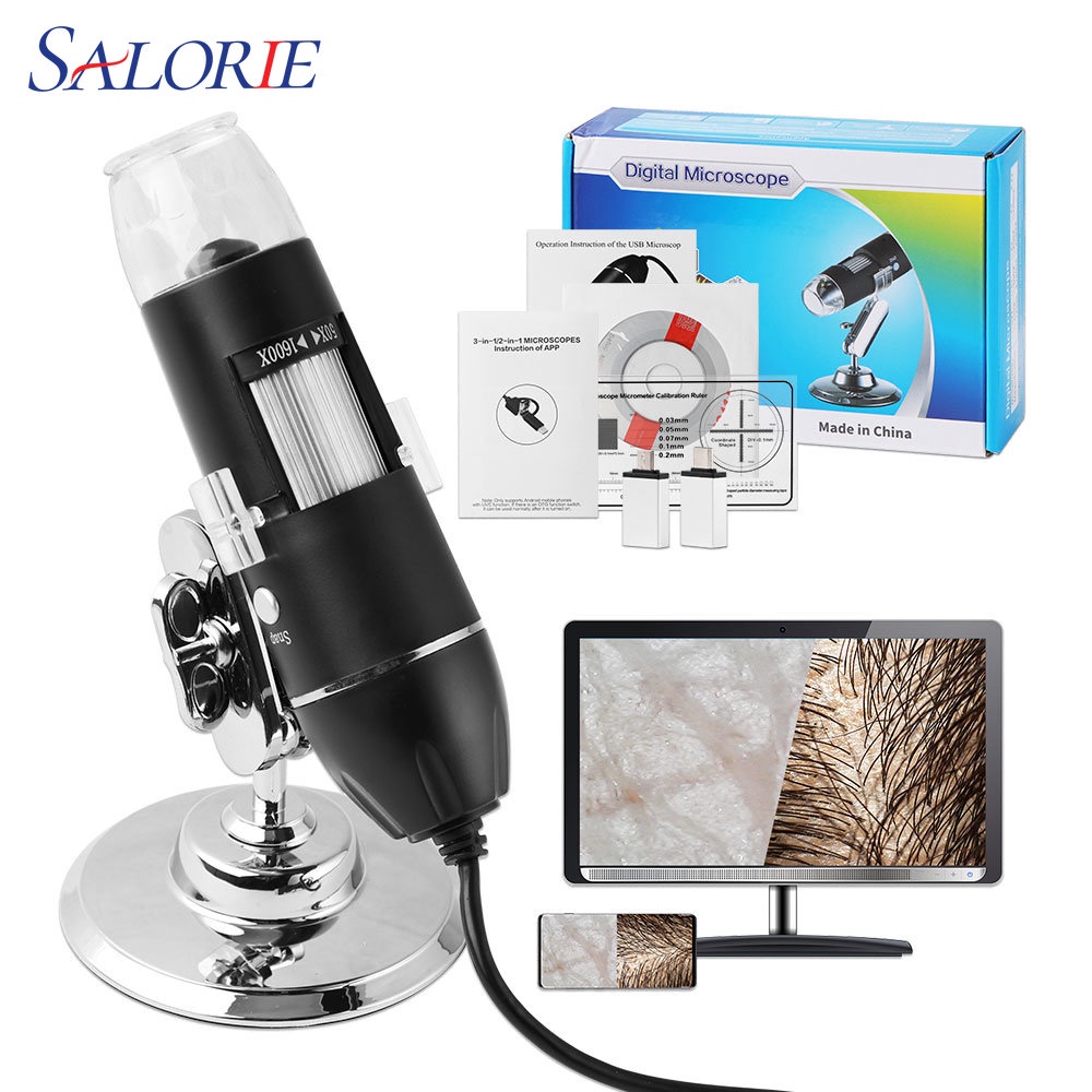 Scalp Skin Scan Microscope Portable HD 1600X Zoom Microscope | Shopee ...