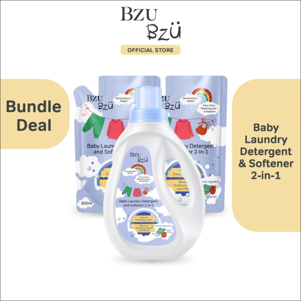 BZU BZU Baby Laundry Detergent and Softener Bundle Deal | Shopee Malaysia