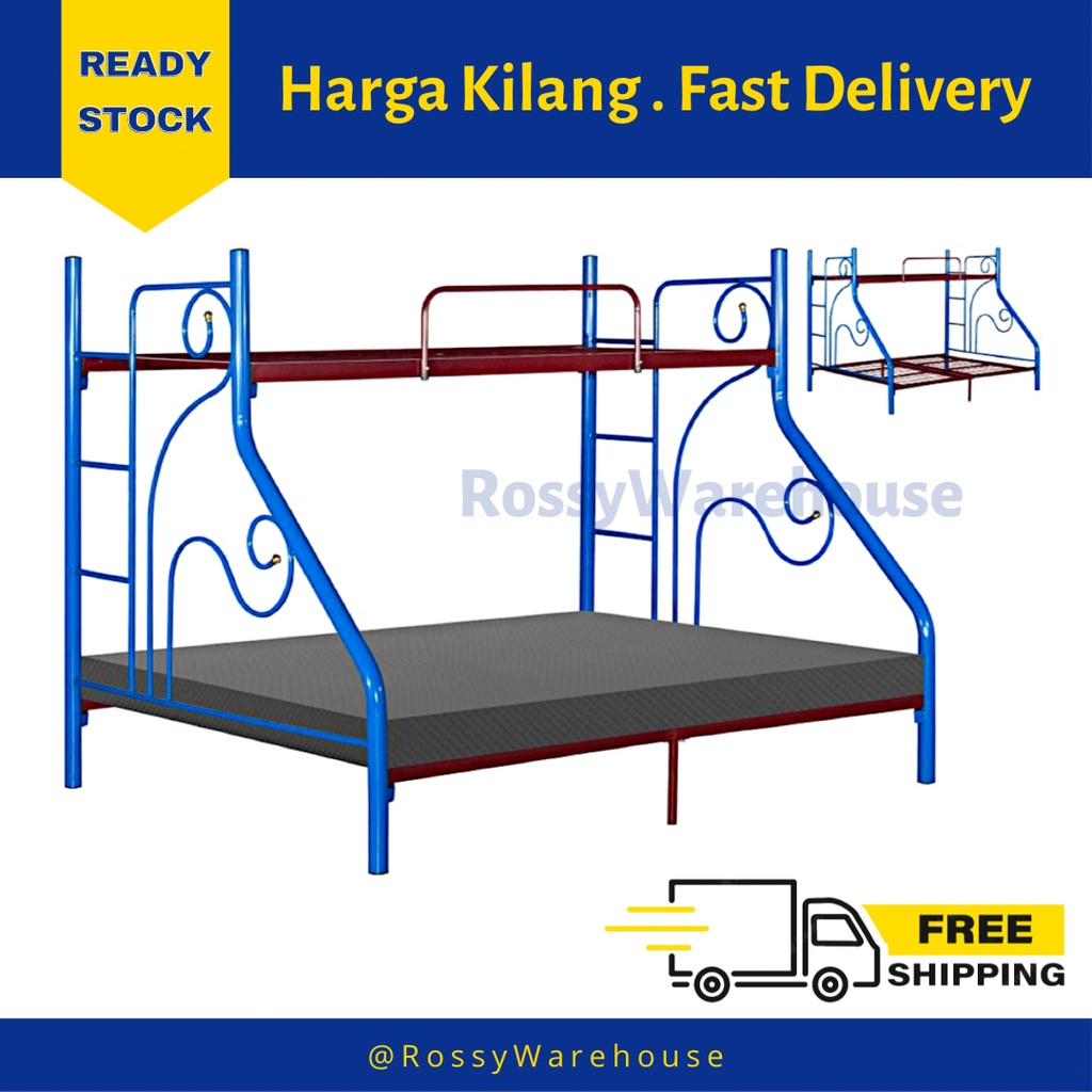 Color Bunk Bed / Katil Ibu Anak Hostel / Bunk Bed Budget Bed Katil Besi ...