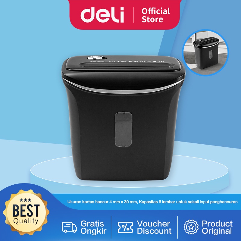 MESIN Deli E9945 Paper Shredder Automatic Credit Card Staples Shredder ...