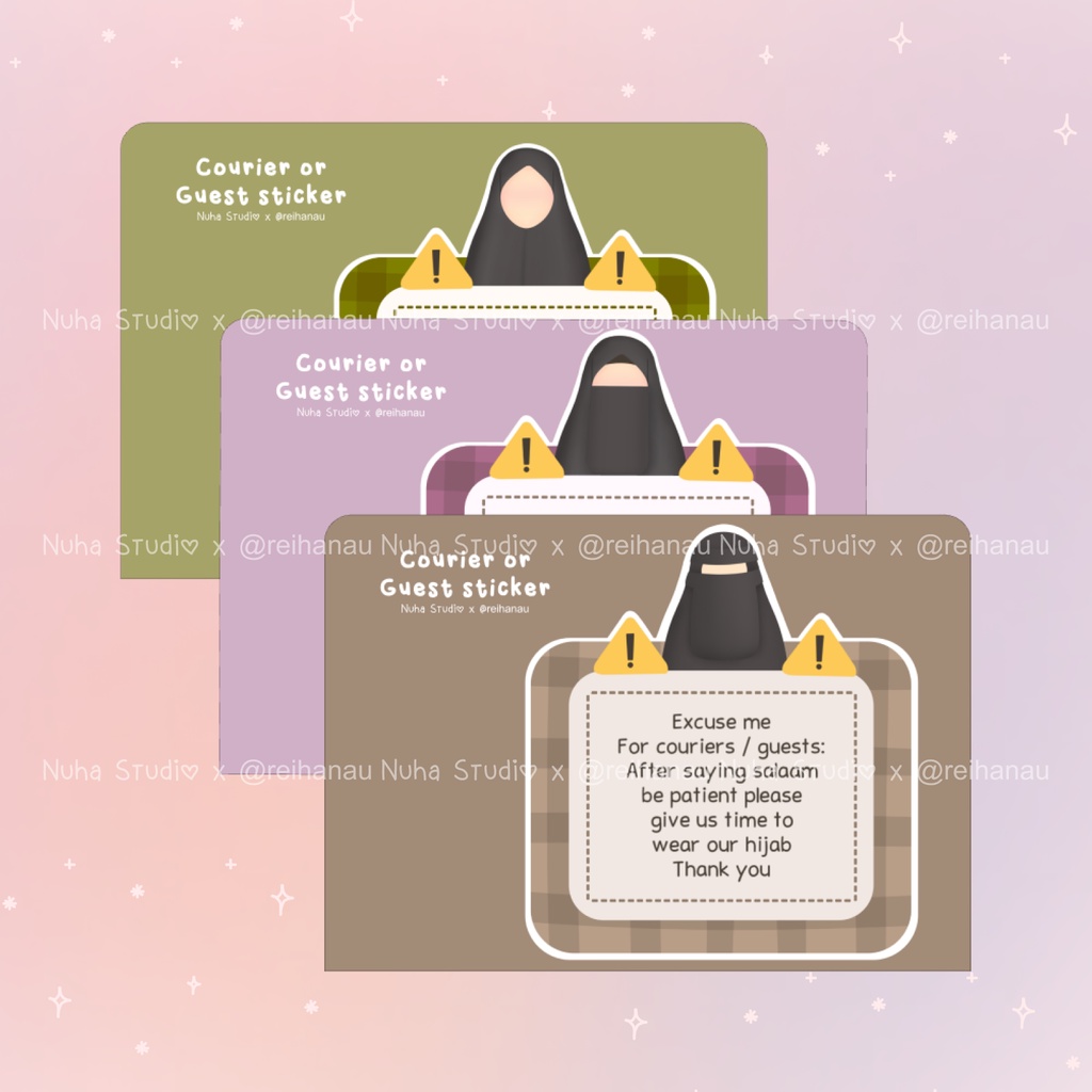 Sticker by reihanau | Courier Sticker Hijab Sticker for Muslim Women ...