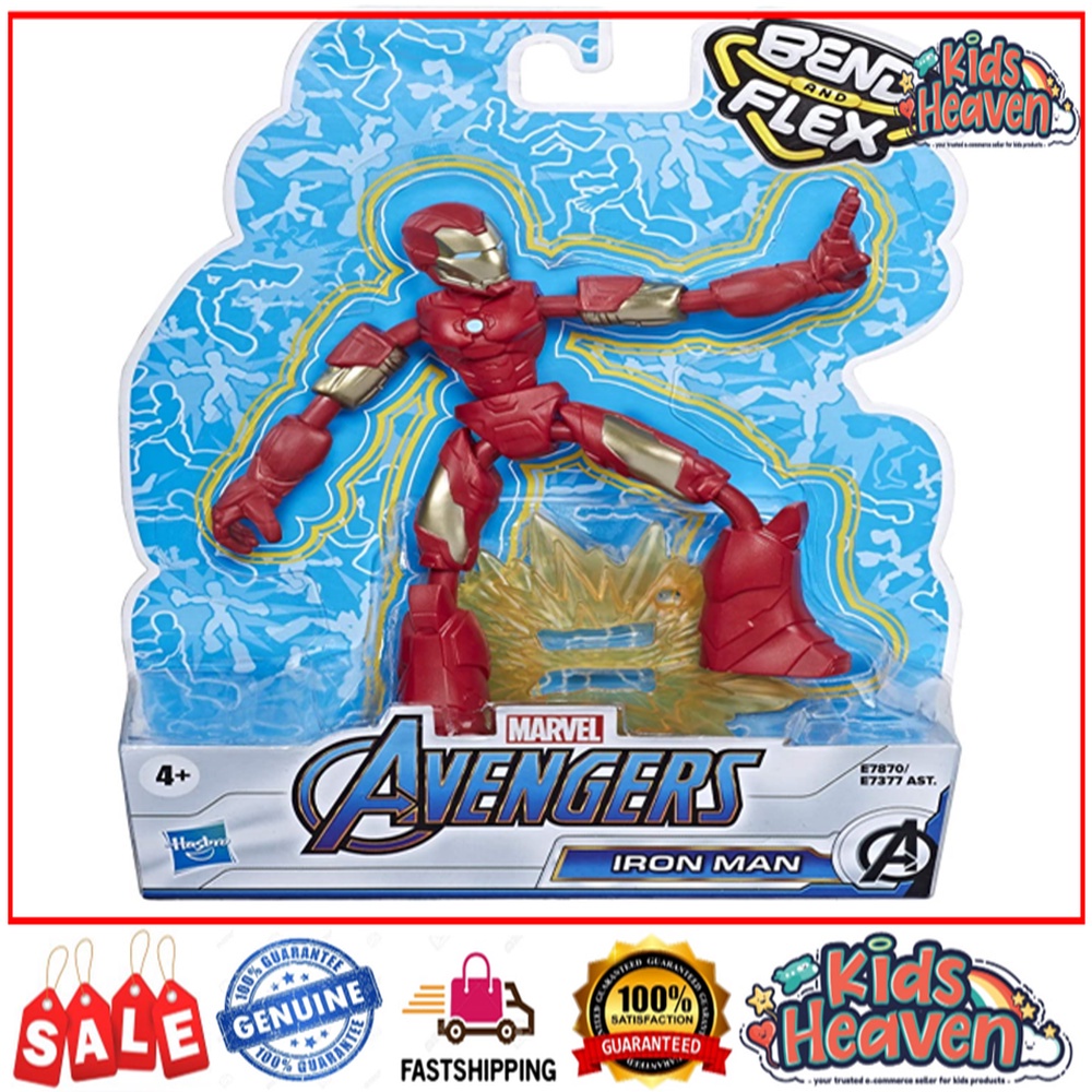 Avengers Marvel Bend and Flex Action Figure Toy 6-Inch - Iron Man ...
