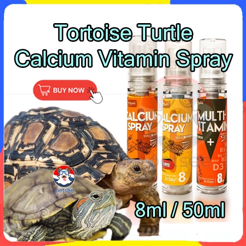 PETSEE Turtle Calcium D3 Reptile Sulcata Tortoise Vitamin Spray C ...