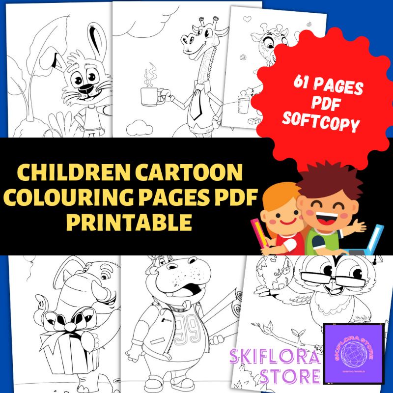 [SS152] Children Cartoon Colouring Pages Printable PDF | 61 Pages ...