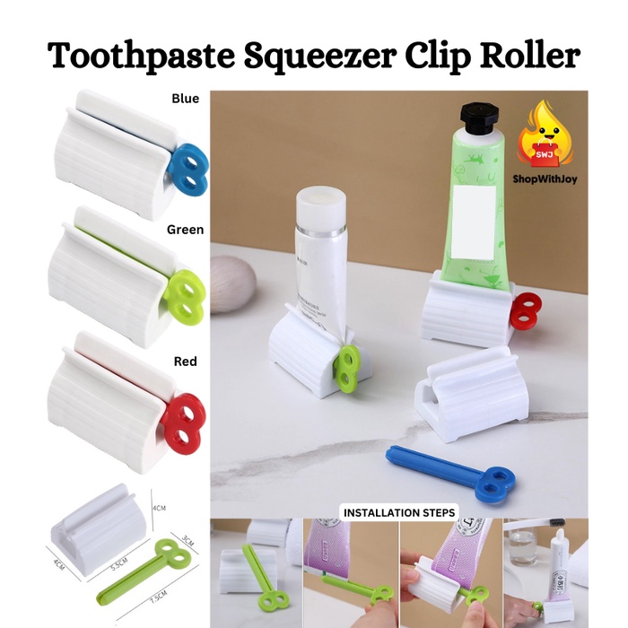 【ShopWithJoy】Toothpaste Squeezer Holder Toothpaste Dispenser Clip ...