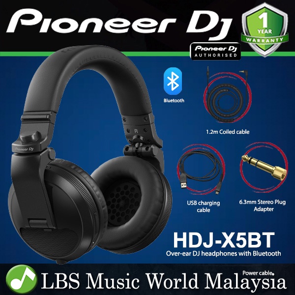 Pioneer DJ HDJ-X5BT Close Back Over Ear Dynamic Professional Bluetooth ...