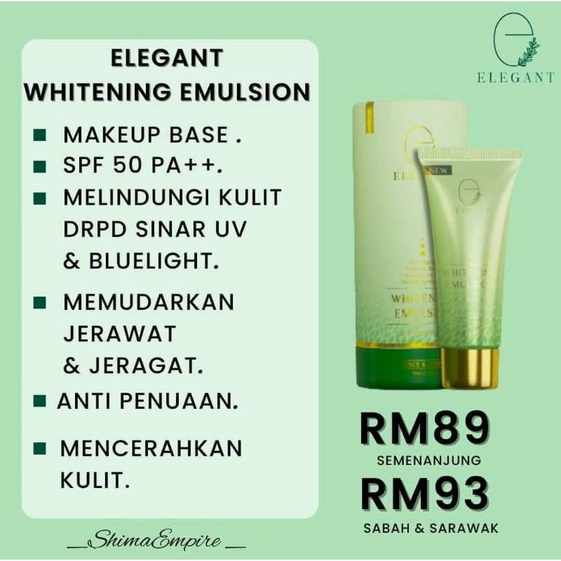 💥READY STOCK💥ELEGANT WHITENING EMULSION (EWE)💯 ORI + 🎁 | Shopee Malaysia