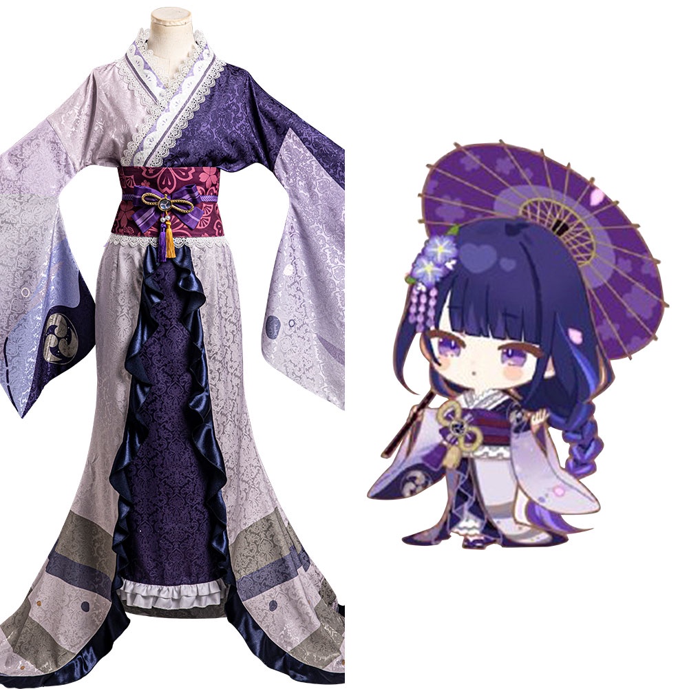 Raiden Shogun Cosplay Costume Anime Game Genshin Impact Fantasy Women ...