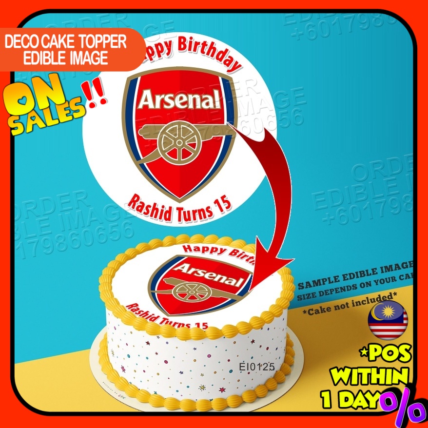 Printing EI Arsenal 2 Edible Image Print Cake Photo Icing Paper ...