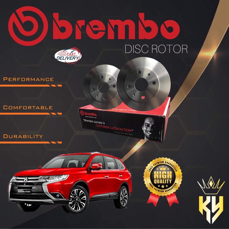 BREMBO BRAKE DISC ROTOR MITSUBISHI OUTLANDER GF3W 2.4, GF2W 2.0 (09 ...