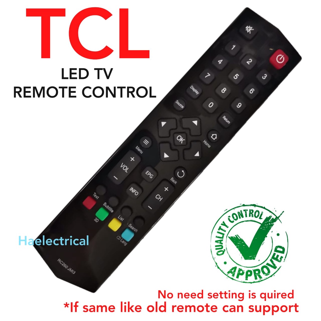 TCL LED LCD TV Remote Control RC260 For Replacement | Shopee Malaysia