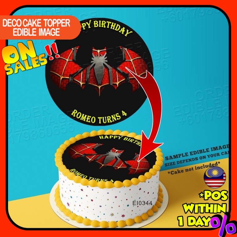 Printing EI Logo Batman X Logo Spiderman Edible Image Print Cake Photo ...