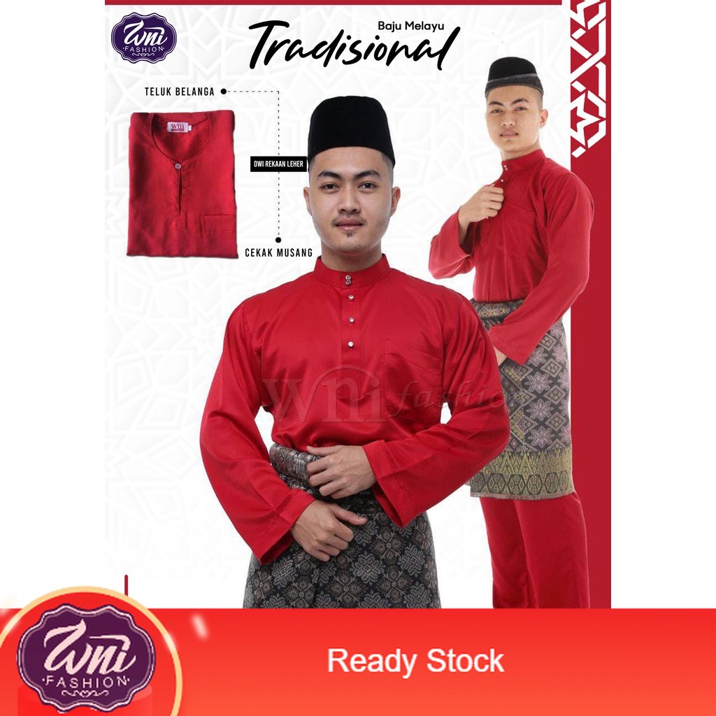 (READY STOCK) BAJU MELAYU TRADISI - RED RUBY (Baby > Dewasa 4XL ...