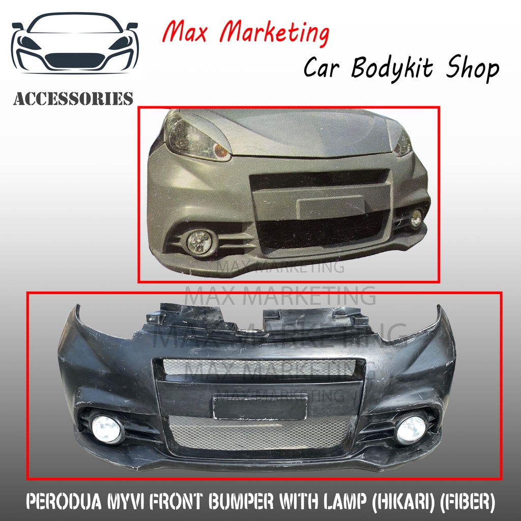 B1248 PERODUA MYVI FRONT BUMPER WITH LAMP (HIKARI) (FIBER) | Shopee ...