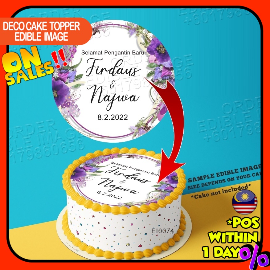 Printing Wedding 9 Edible Image Print Cake Photo Icing Paper Birthday ...