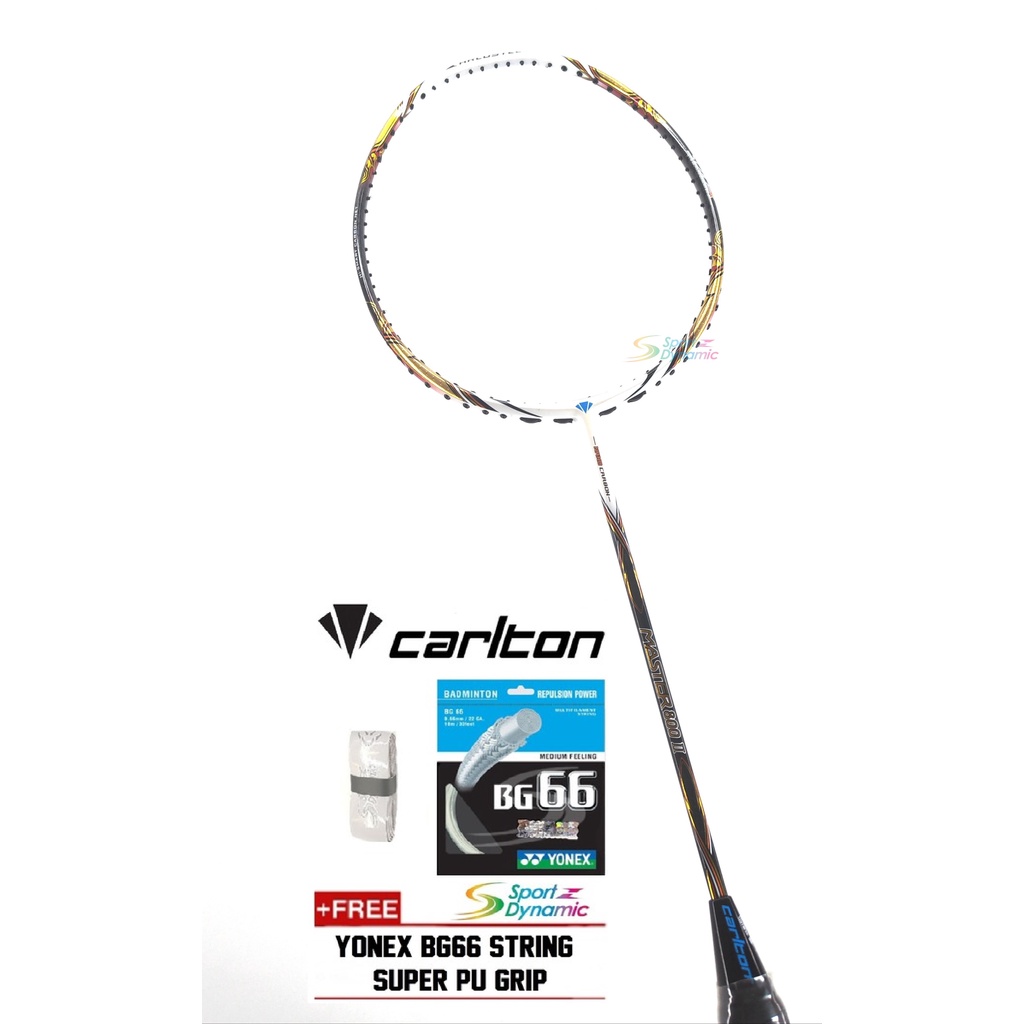 CARLTON MASTER II BADMINTON RACKET (FREE 100% ORIGINAL YONEX BG 66 ...