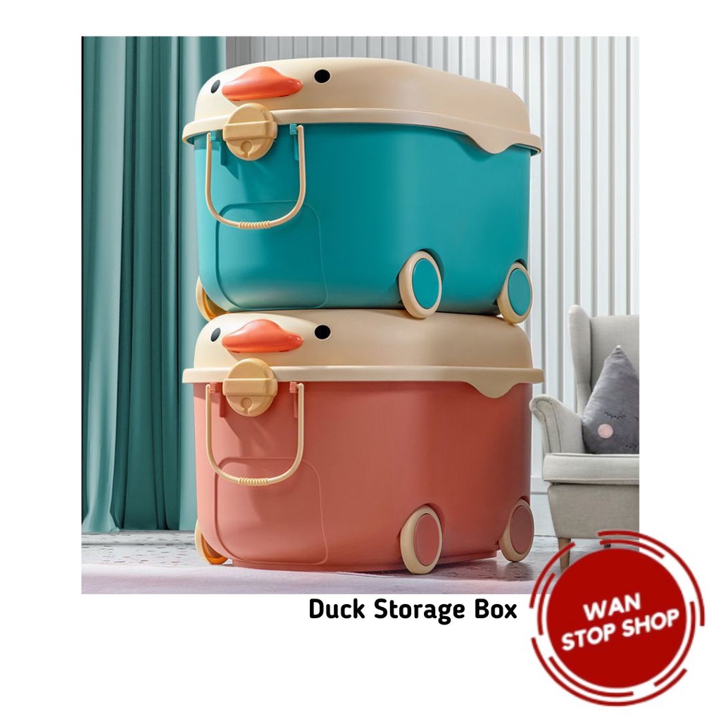 Duck Storage Box With Wheels Children's Kids Toy Cute Duck Storage Box ...