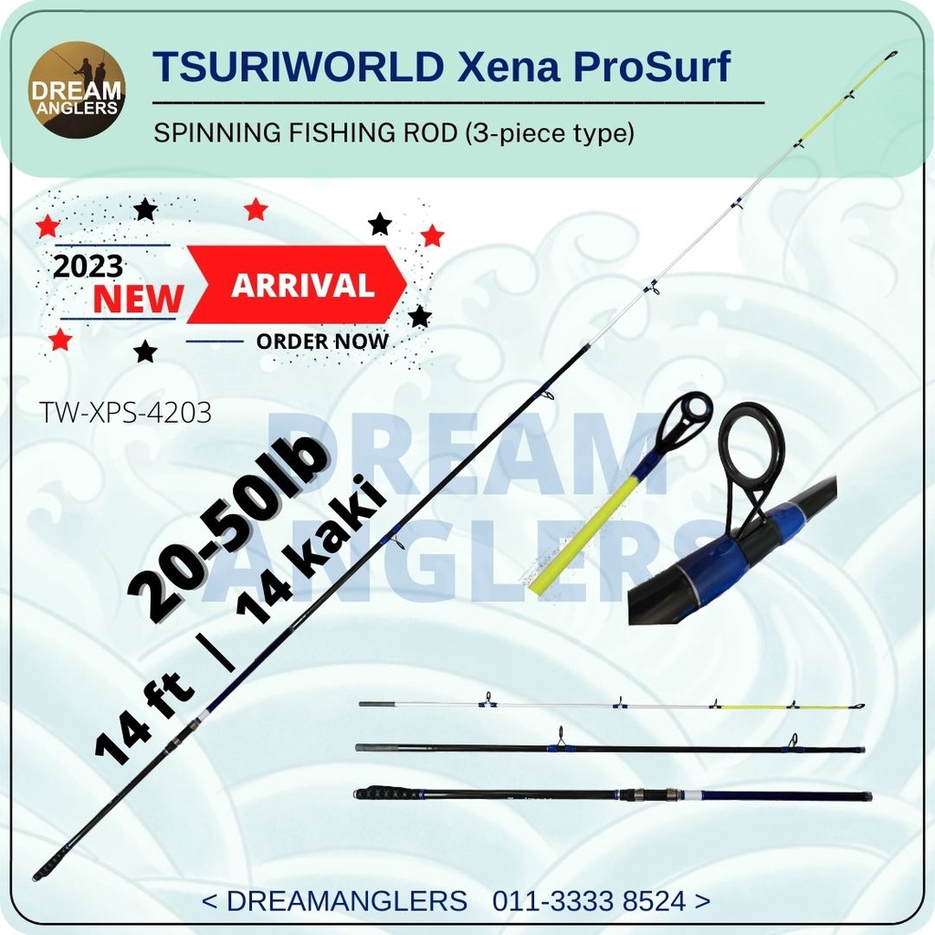 [2023 NEW] Tsuriworld Xena Pro Surf 14 Feet Kaki 20-50lb Torikumu Esa ...
