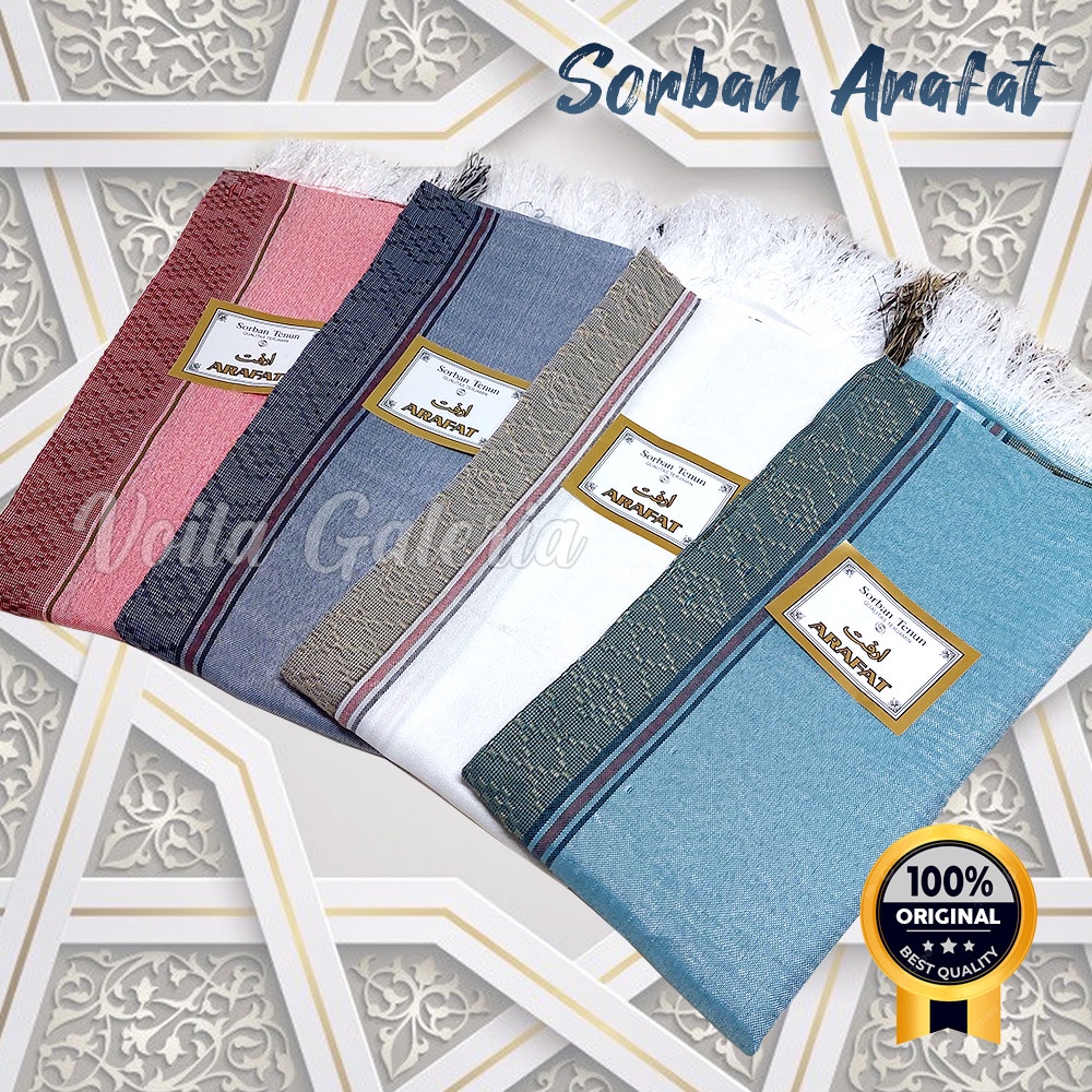 Arafat Turban with Color Motif - Muslim Woven Turban, Hajj and Umrah ...