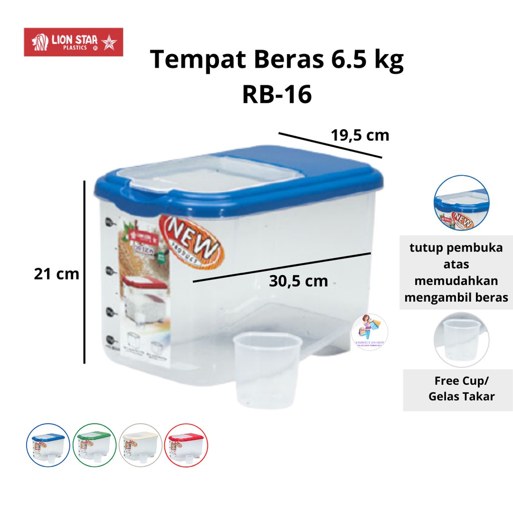 Rice Box Oriza Rice Box 6,5kg RB-16 Lion Star | Shopee Malaysia