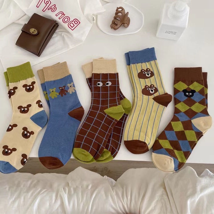 MALAYSIA READY STOCK!1 Pair Korean Women / Lady Cartoon Cute Full ...