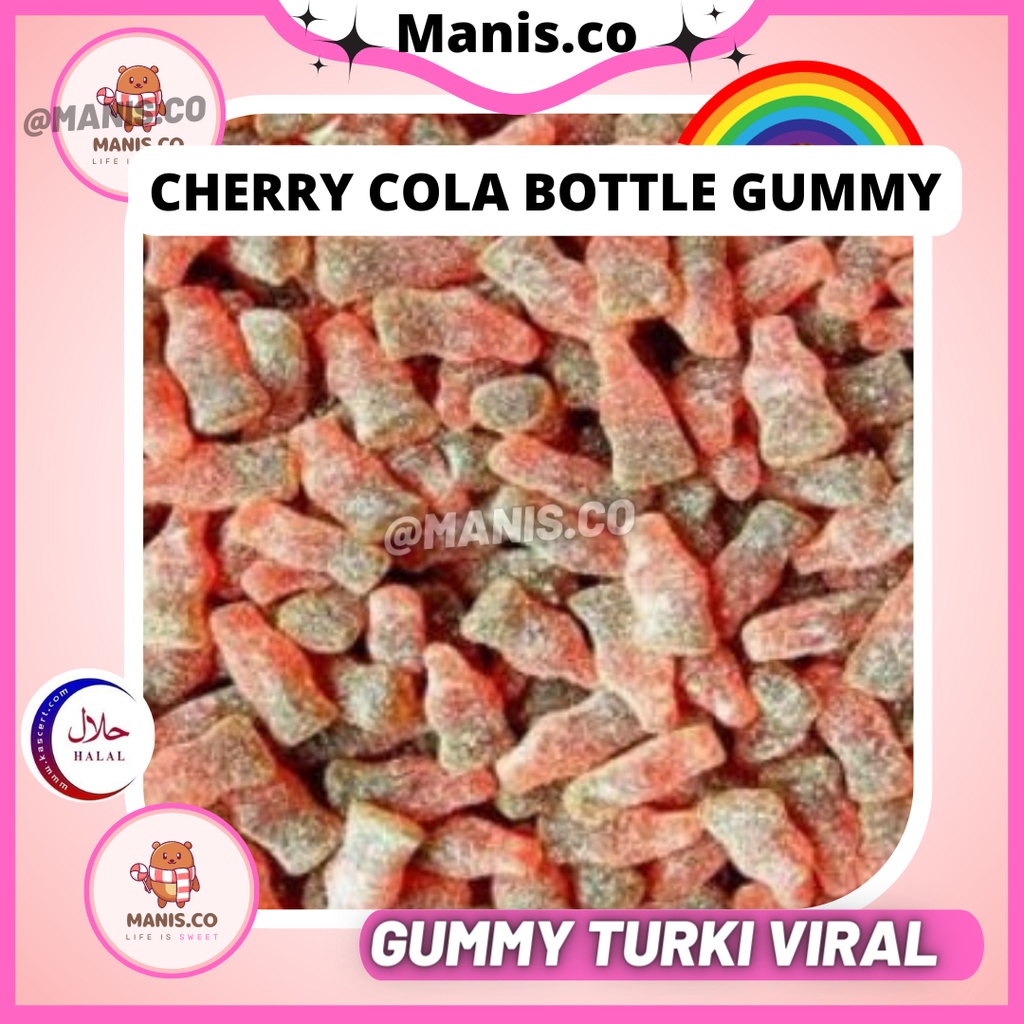 [Cherry Cola Bottle] Sour Sweet Candy Halal Gummy Bebeto Haribo Snack ...