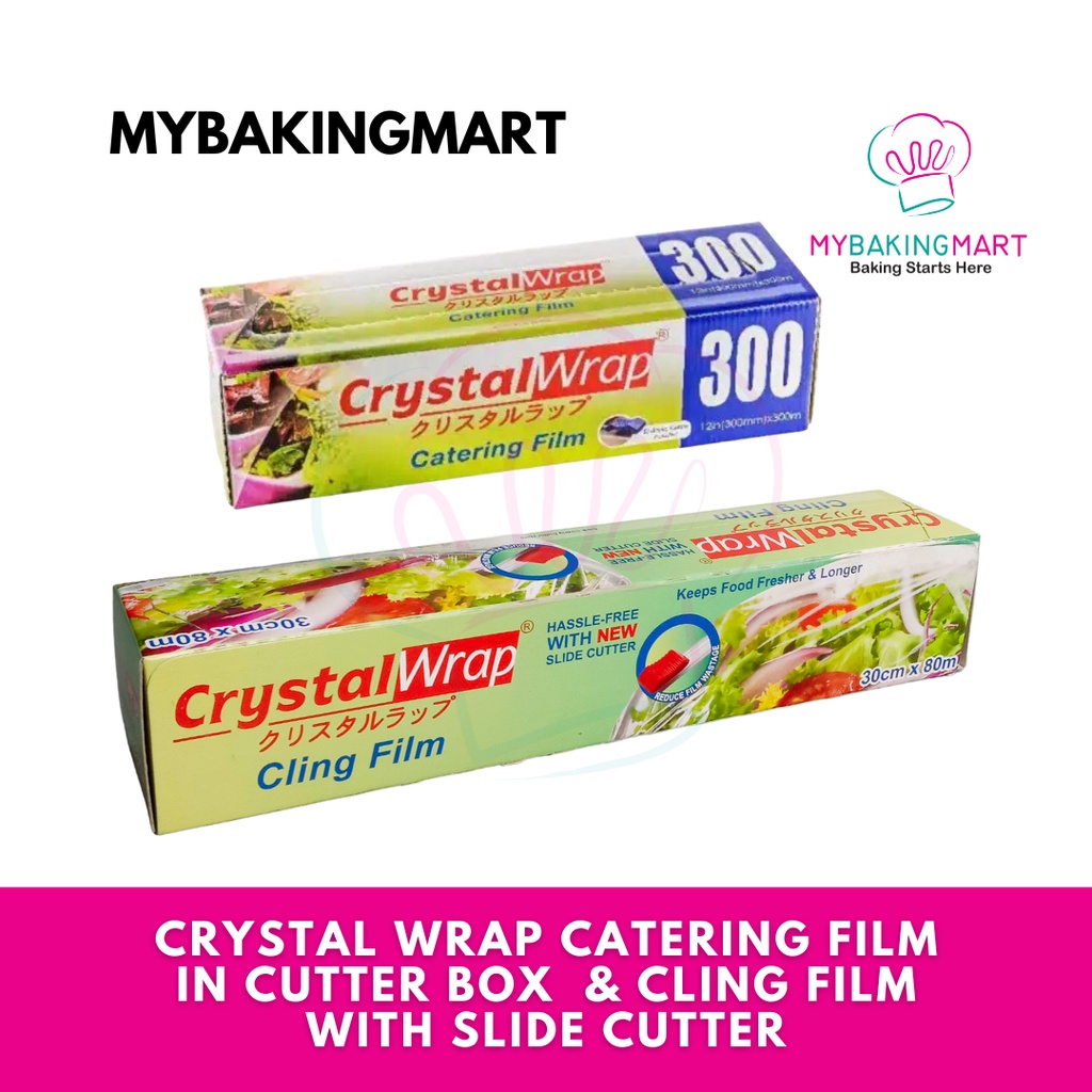 CrystalWrap Cling Film Wrap 80m With Slide Cutter / Catering Film 300m ...
